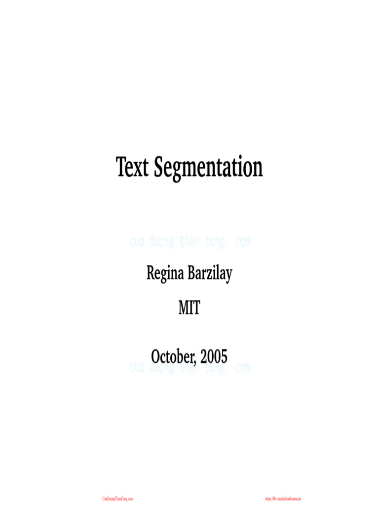 Xu Ly Ngon Ngu Tu Nhien Regina Barzilay Lec13 Text Segmentation (Cuuduongthancong - Com) | PDF ...