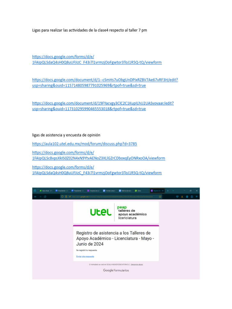 Ligas para Realizar Las Actividades de La Clase4 Respecto Al Taller 7 PM | PDF