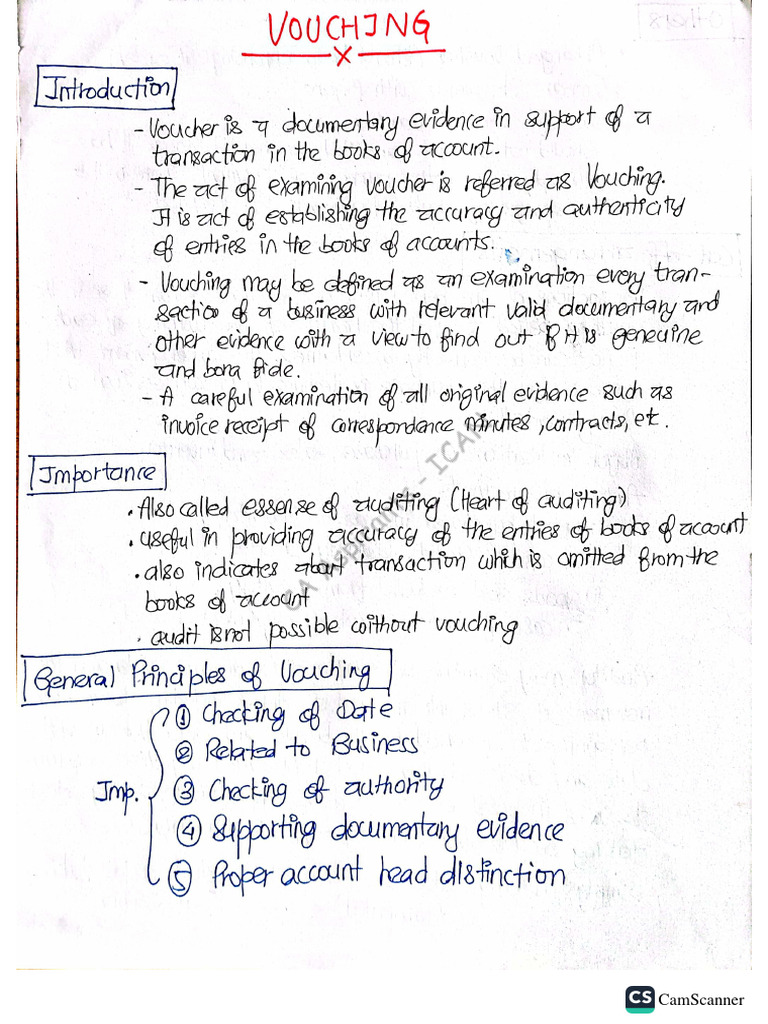 Vouching and Verification Handwritten Notes | PDF