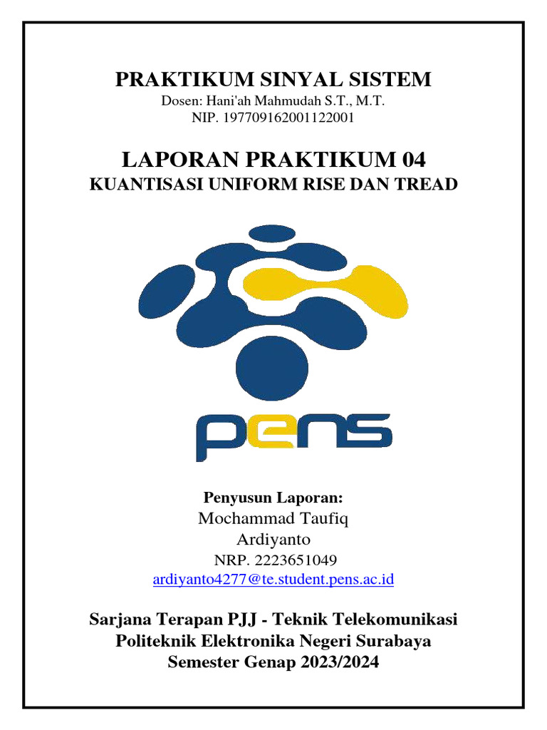 Praktikum 4 - Kuantisasi Uniform Rise Dan Tread | PDF