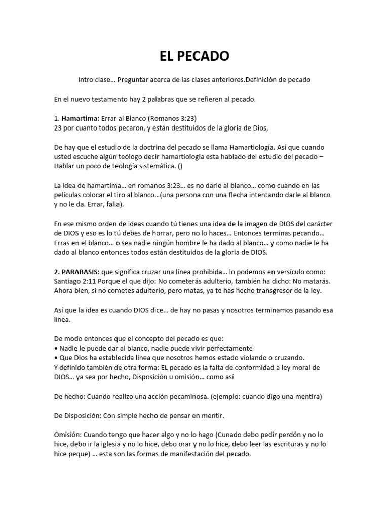 Clase 3 El Pecado Tema Actualizado Descargar Gratis Pdf Pecado