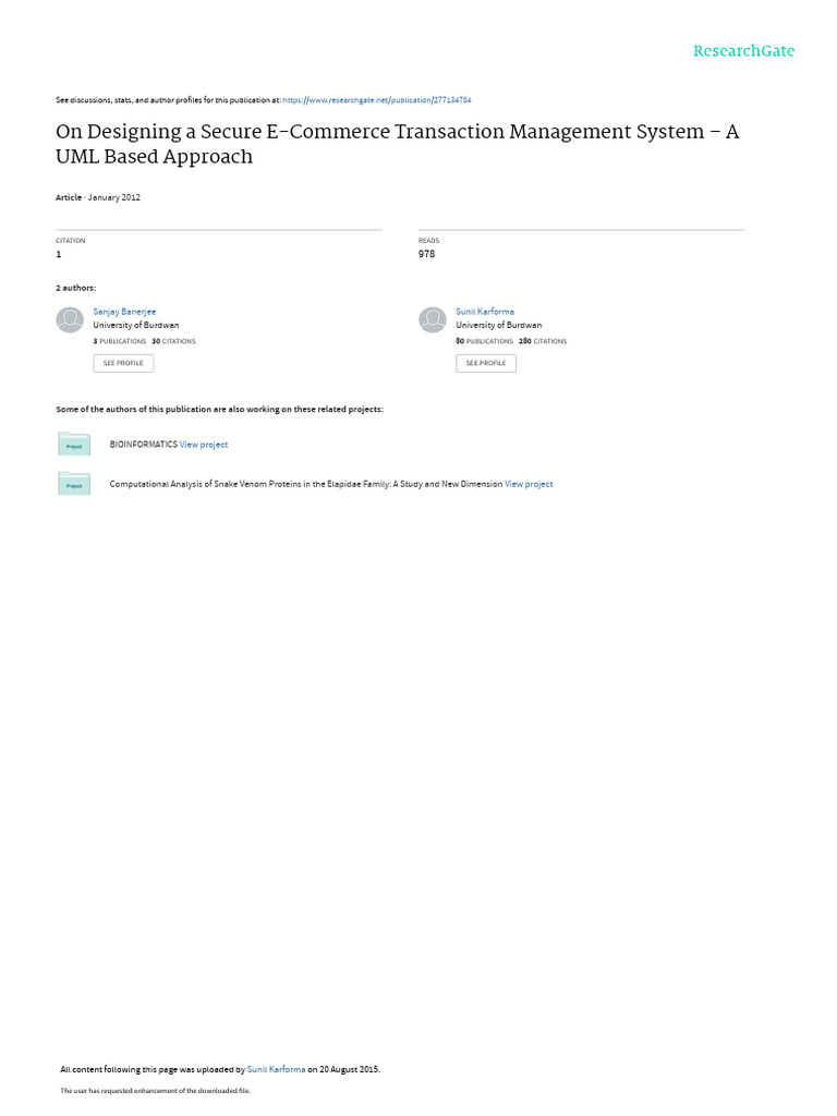 On Designing A Secure E-Commerce Transaction Manag | PDF | Spyware ...