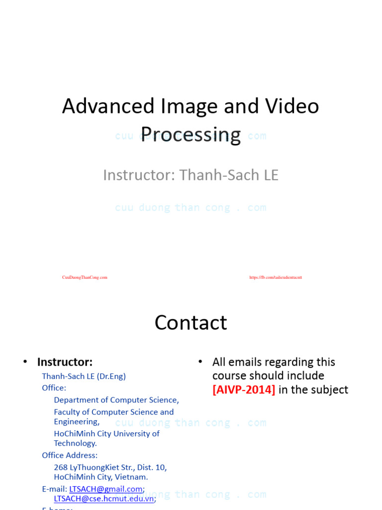 Image & Video Processing Course | PDF | Data Compression | Digital Signal Processing