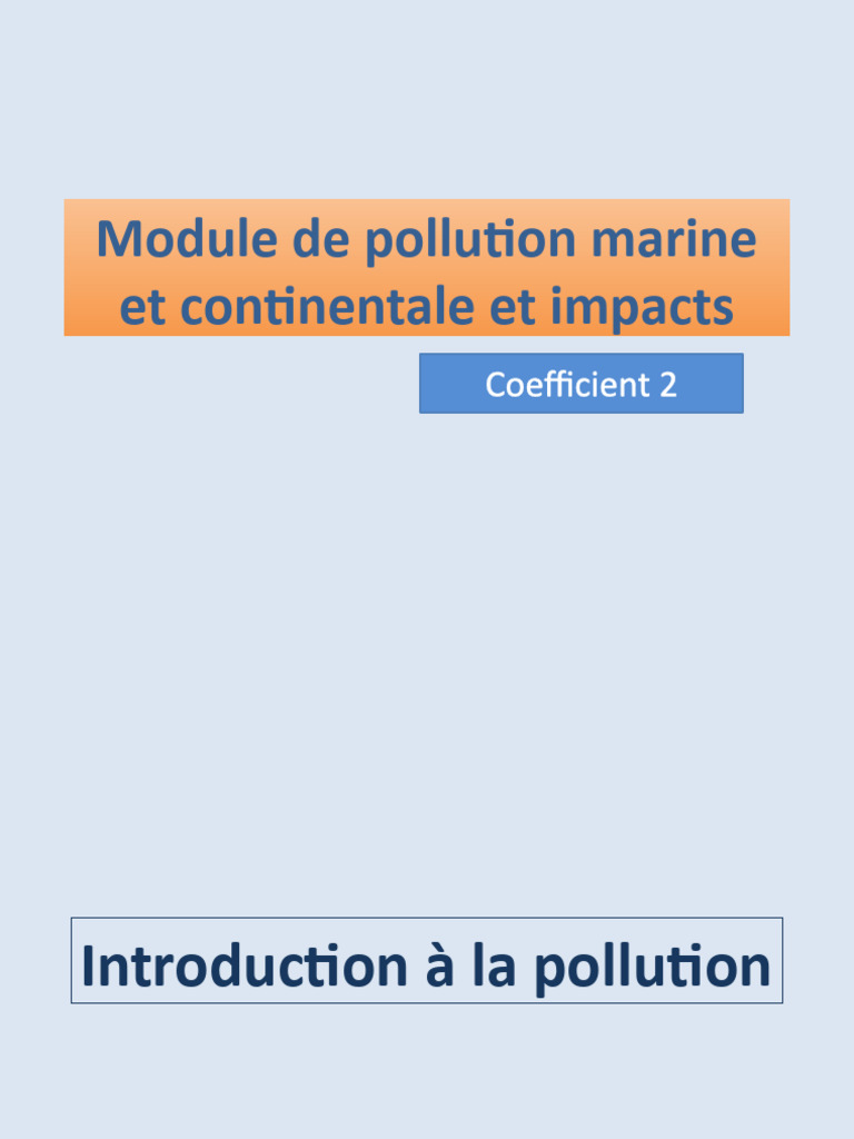 Cours 1 L3 BEMA Histoire de La Poll Version 2024 | PDF | Pollution de l ...