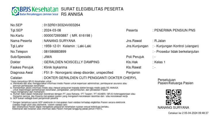 Surat Eligibilitas Peserta RS Annisa | PDF