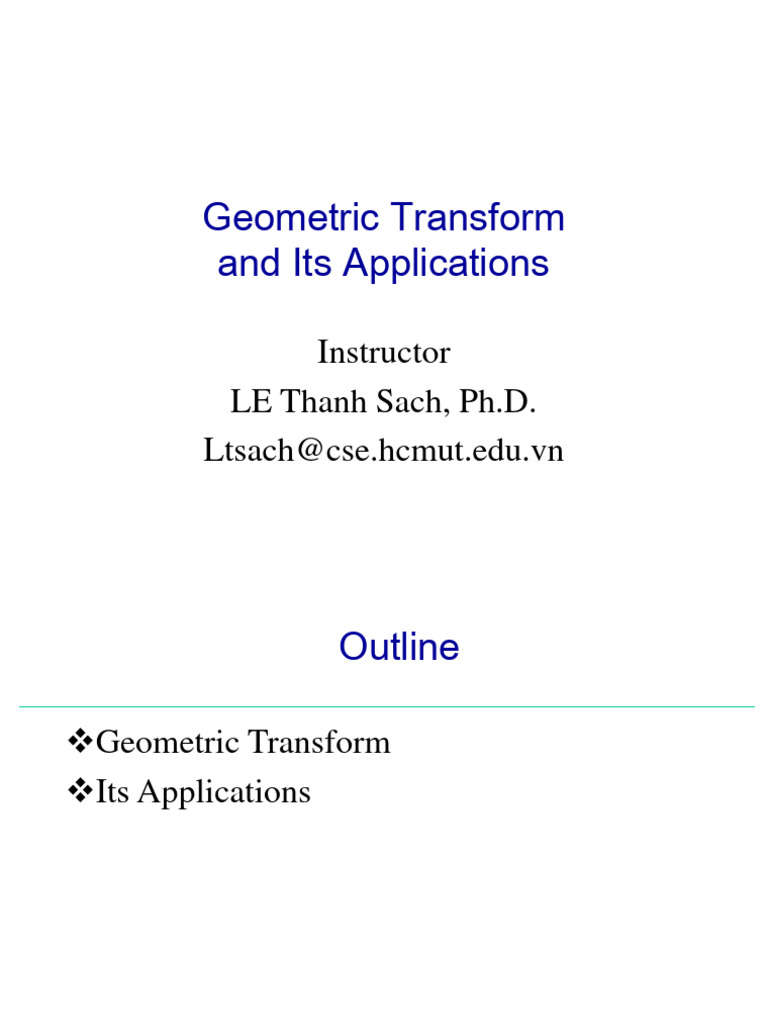 Xu-Ly-Anh - Le-Thanh-Sach - Adip - Geometric - (Cuuduongthancong - Com) | PDF | Discrete Fourier ...
