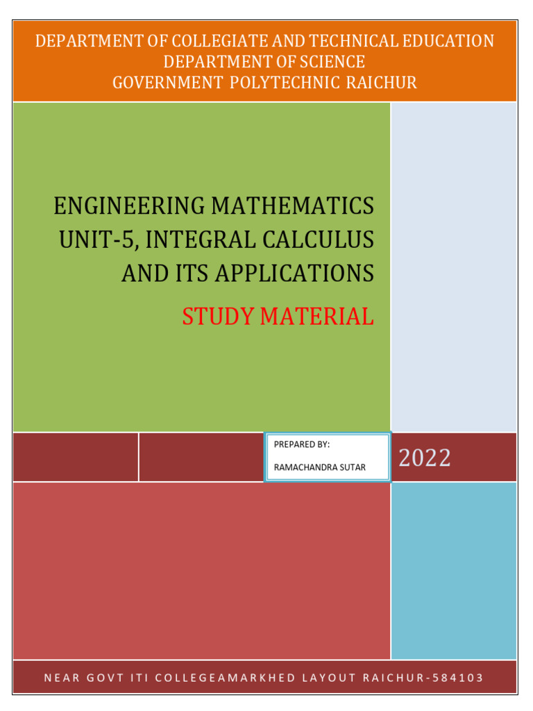 UNIT 5 Integral Calculus and Applications - Ab724b63 3cfc 4e26 Bcec ...