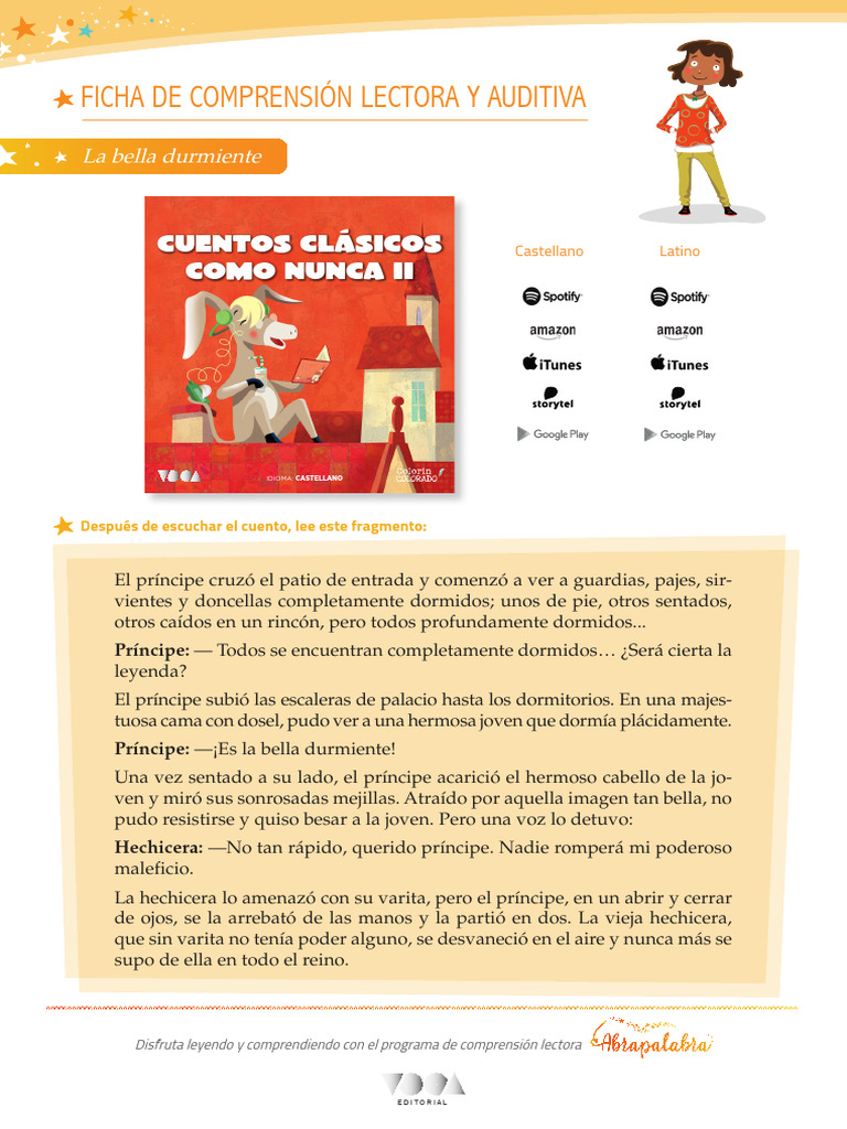 2 Fichas de Comprension La Bella Durmiente | PDF | Comprensión lectora