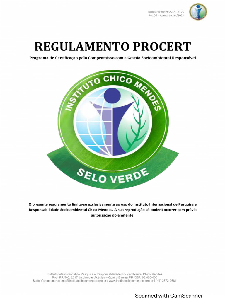 Regulamento PROCERT 2023 - REV 25.01.2023 | PDF