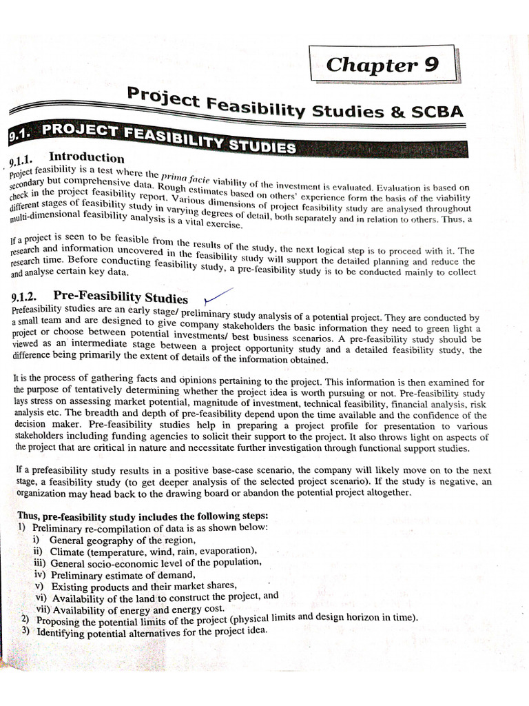 ch9 Feasibility Studies | PDF