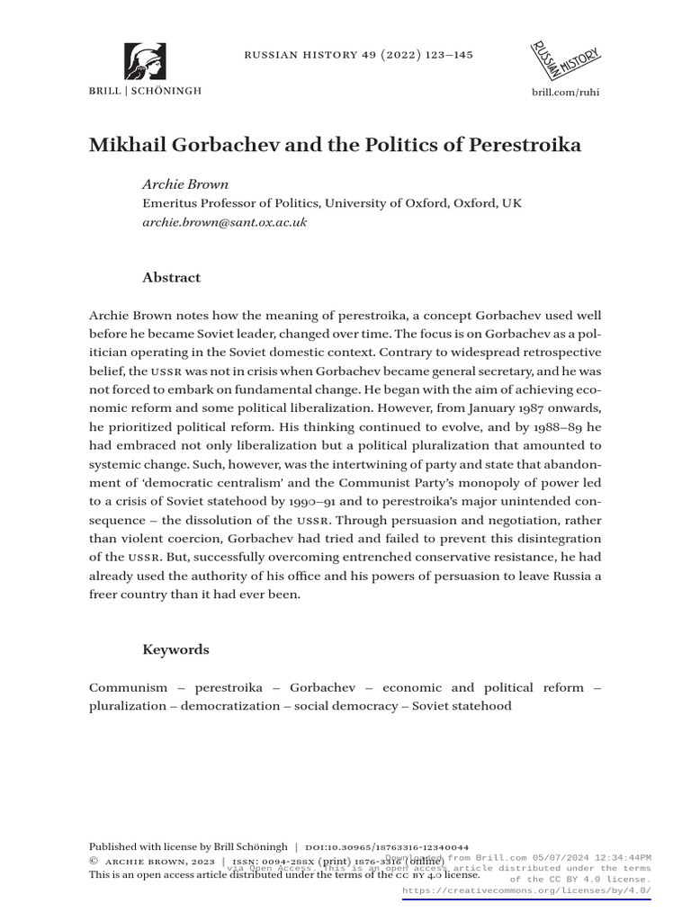Ruhi Article p123 - 1 | PDF | Mikhail Gorbachev | Soviet Union