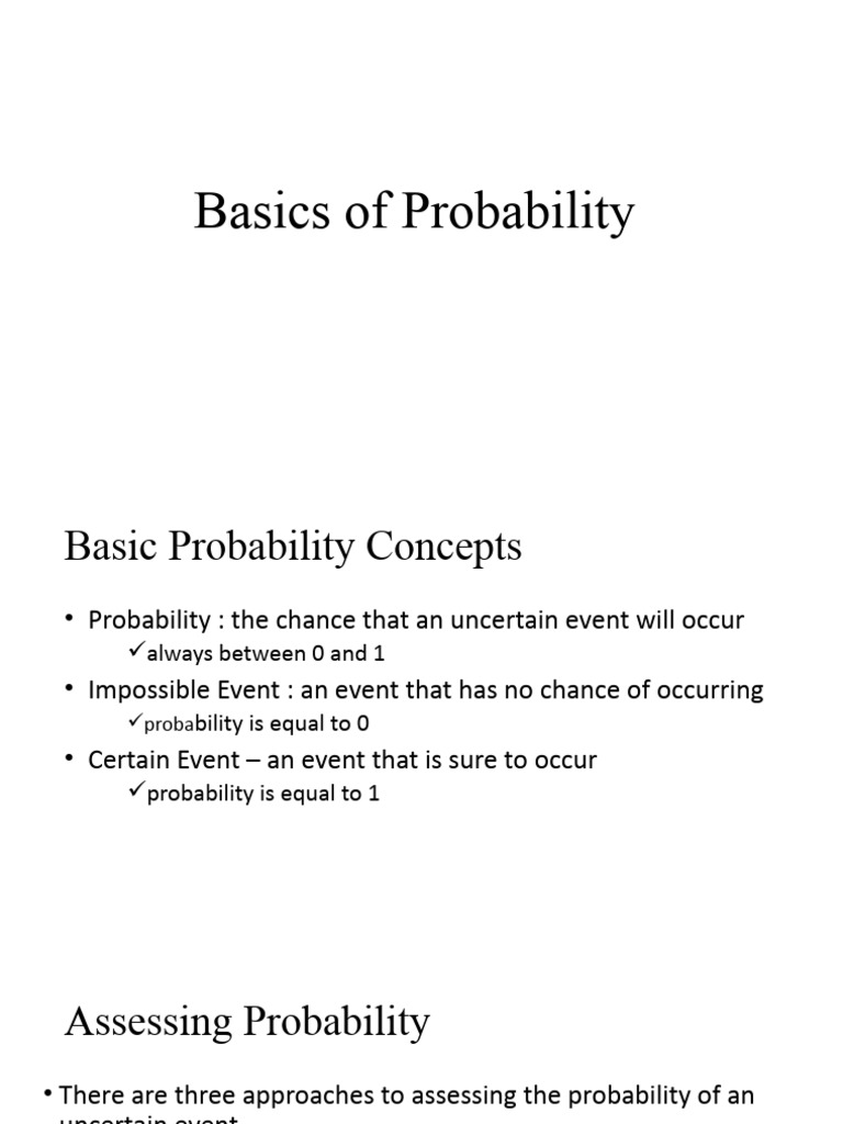 Basics of Probability | PDF | Probability | Statistics