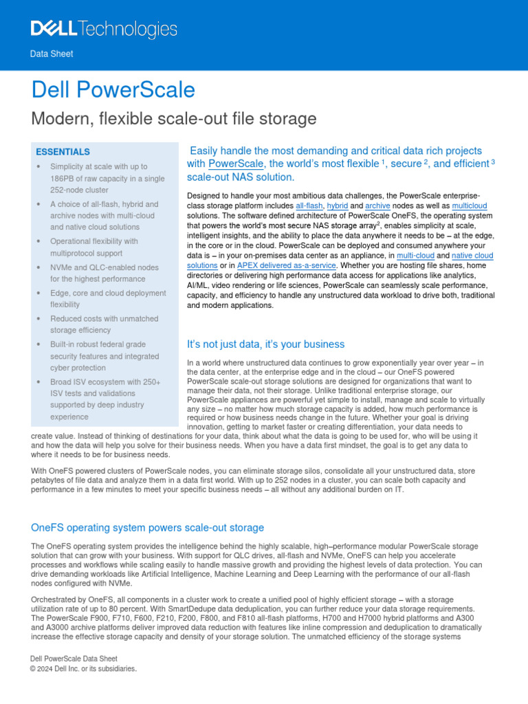 h10541 Ds Dell Emc Powerscale | PDF | Cloud Computing | Scalability
