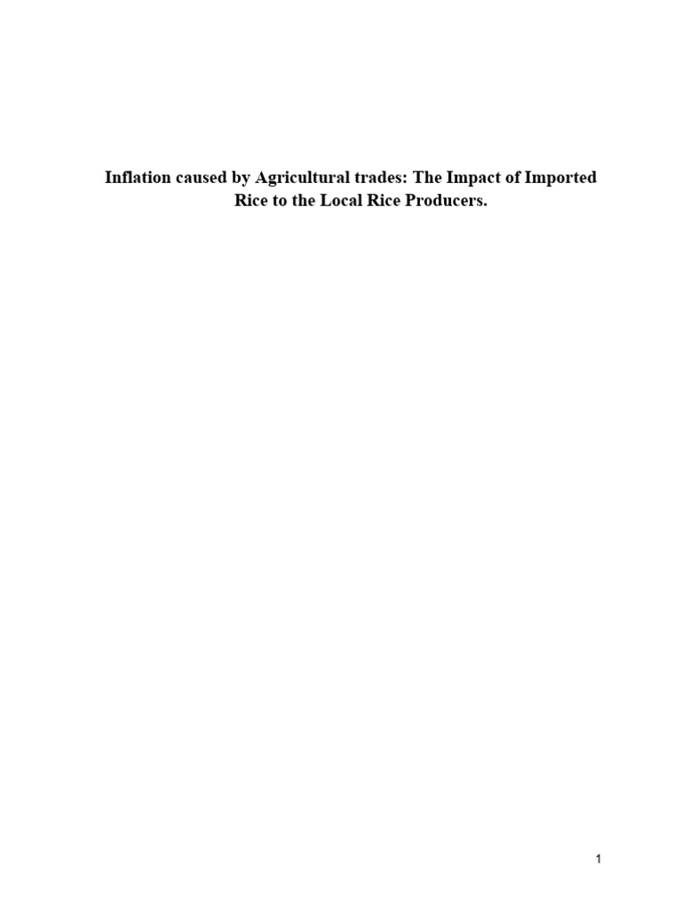 Impact of Imported Rice on Inflation | PDF | Inflation | Agriculture