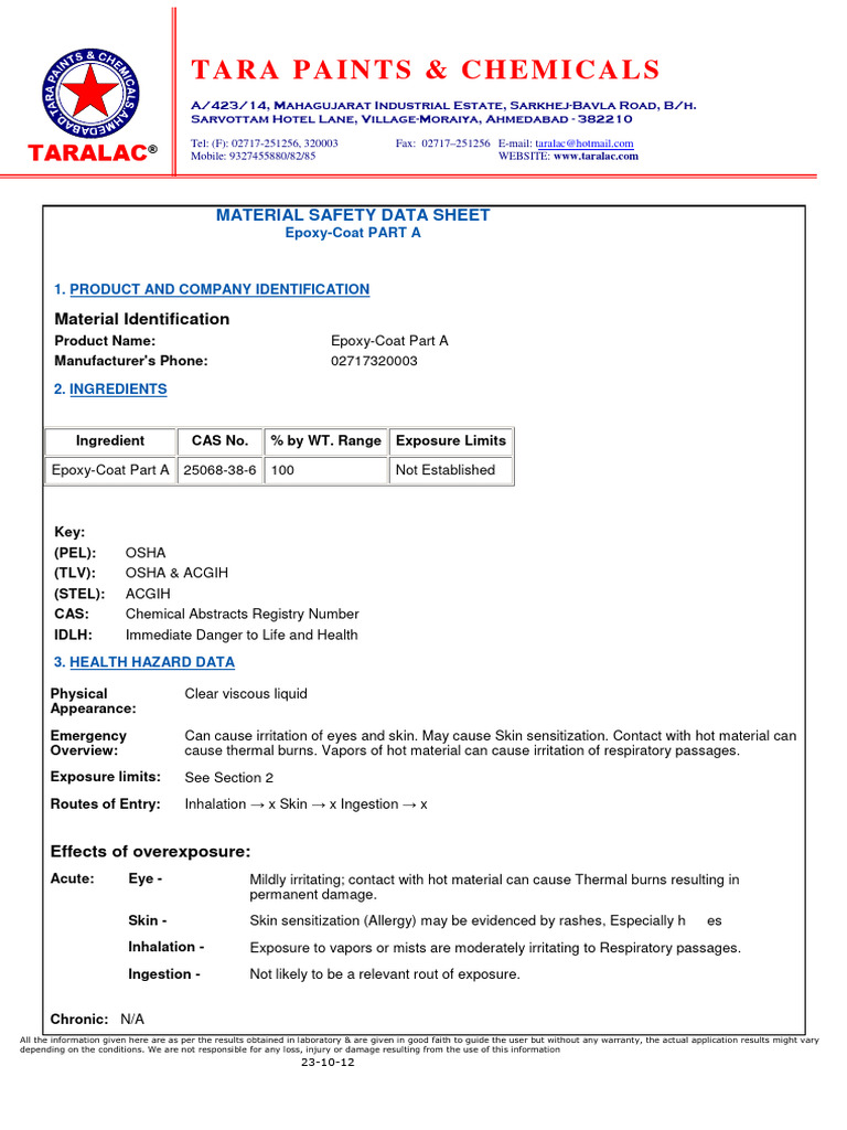 2600 MSDS Epoxy Paint | Download Free PDF | Chemical Reactions | Combustion