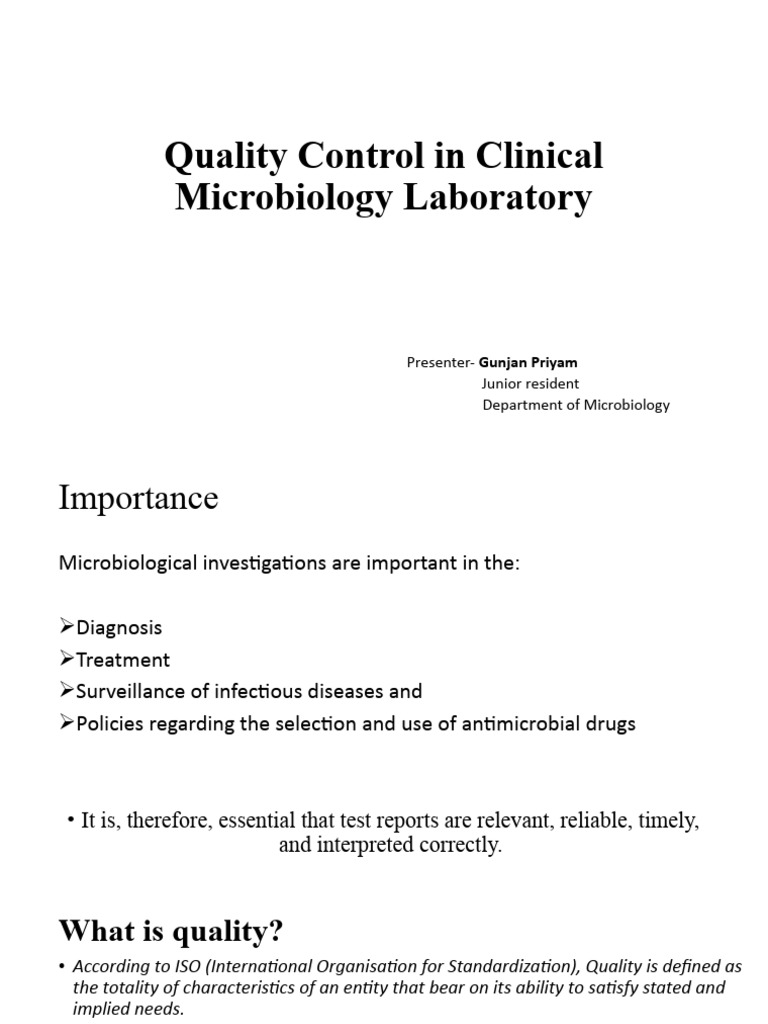 Quality Control in Clinical Microbiology Laboratory | Download Free PDF ...