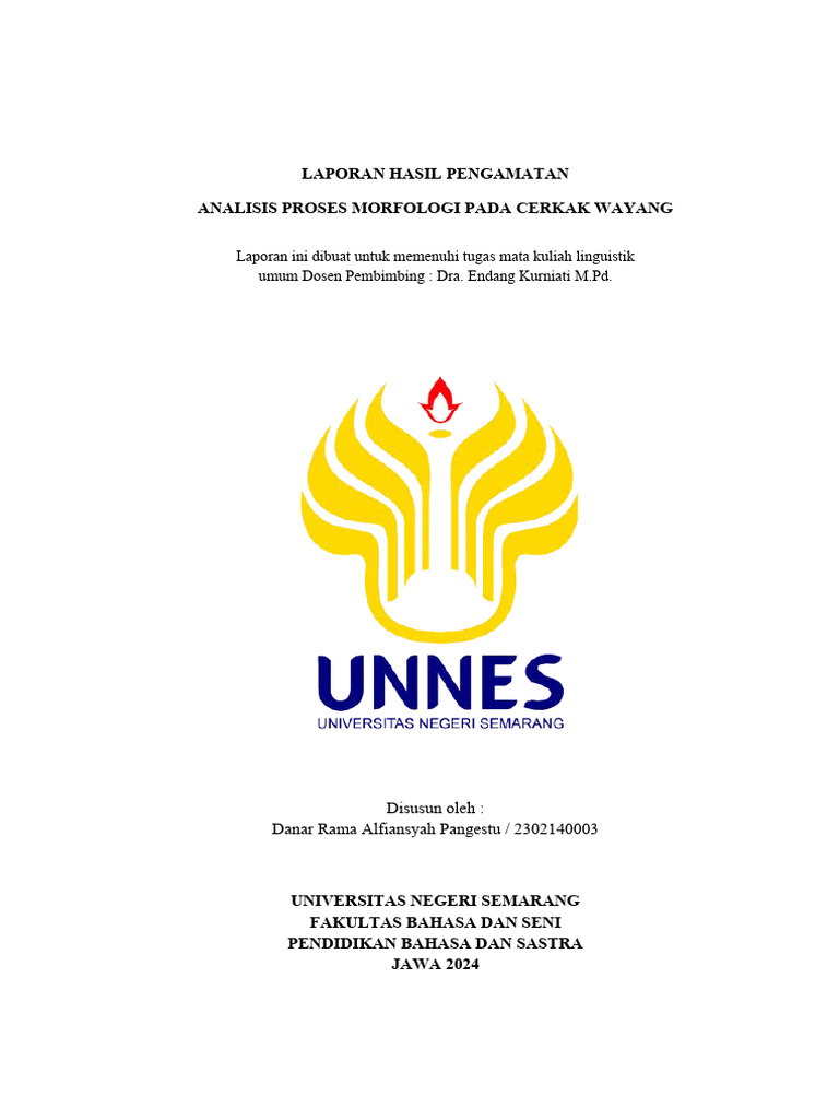 Analisis Proses Morfologi Pada Cerkak - Danar Rama Alfiansyah Pangestu ...