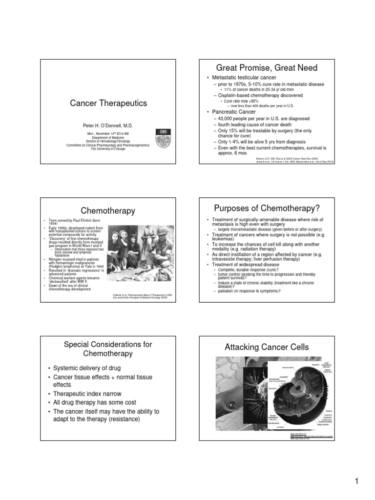 Cancer Therapeutics I & II Handout - Dr. O'Donnell 2017 | PDF ...