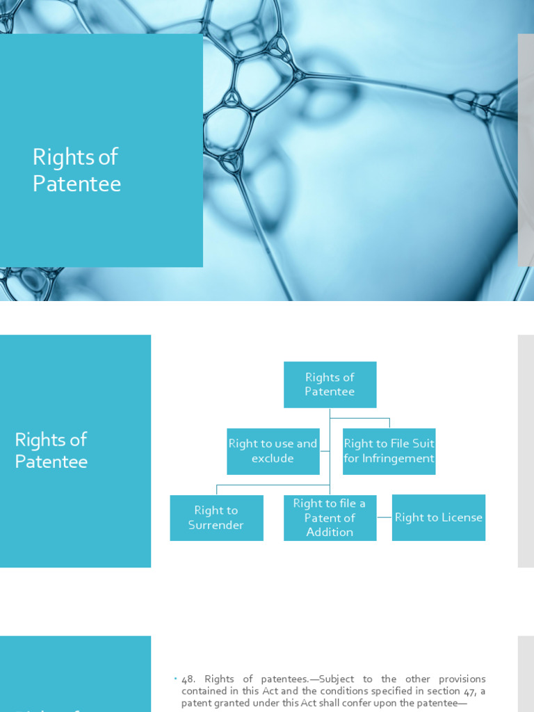 Rights of Patentee | Download Free PDF | Glossary Of Patent Law Terms | Patent Infringement