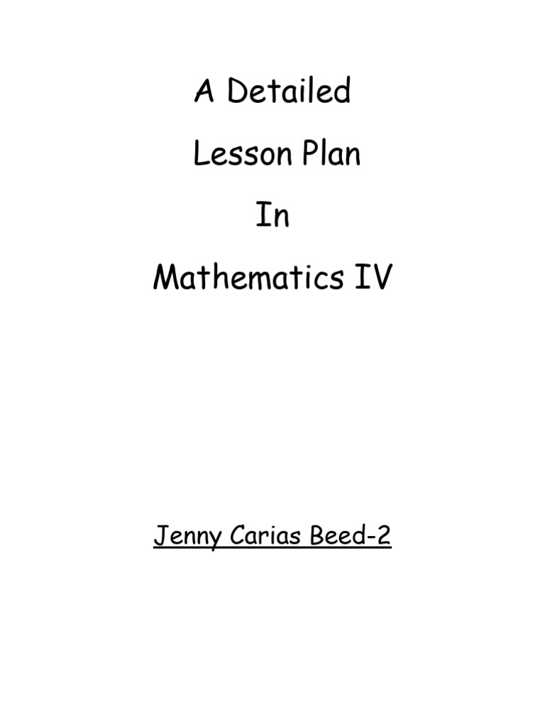 Lesson Plan Math | PDF | Behavior Modification | Mathematics