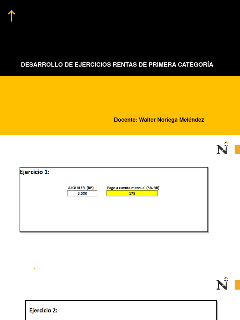 Desarrollo Ejercicios Rentas de Primera Categoría - 1 | PDF