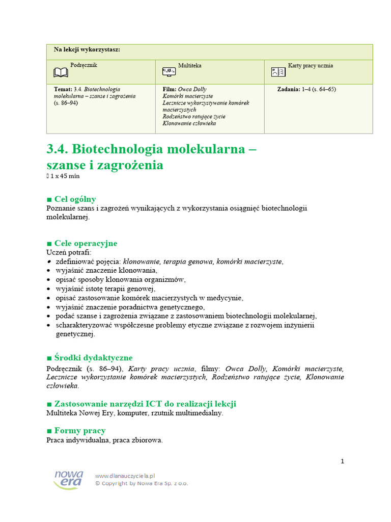 34 Biotechnologia Molekularna Szanse I Zagrozania | PDF