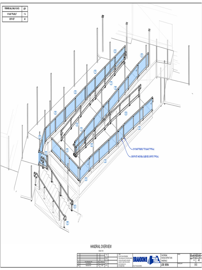 Noosa District SHS Handrail Plans | PDF | Mechanical Engineering