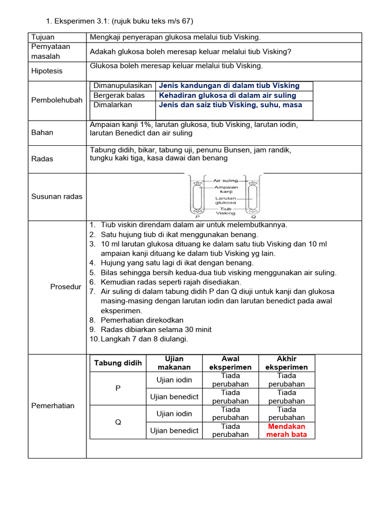 Eksperimen Tiub Visking | PDF