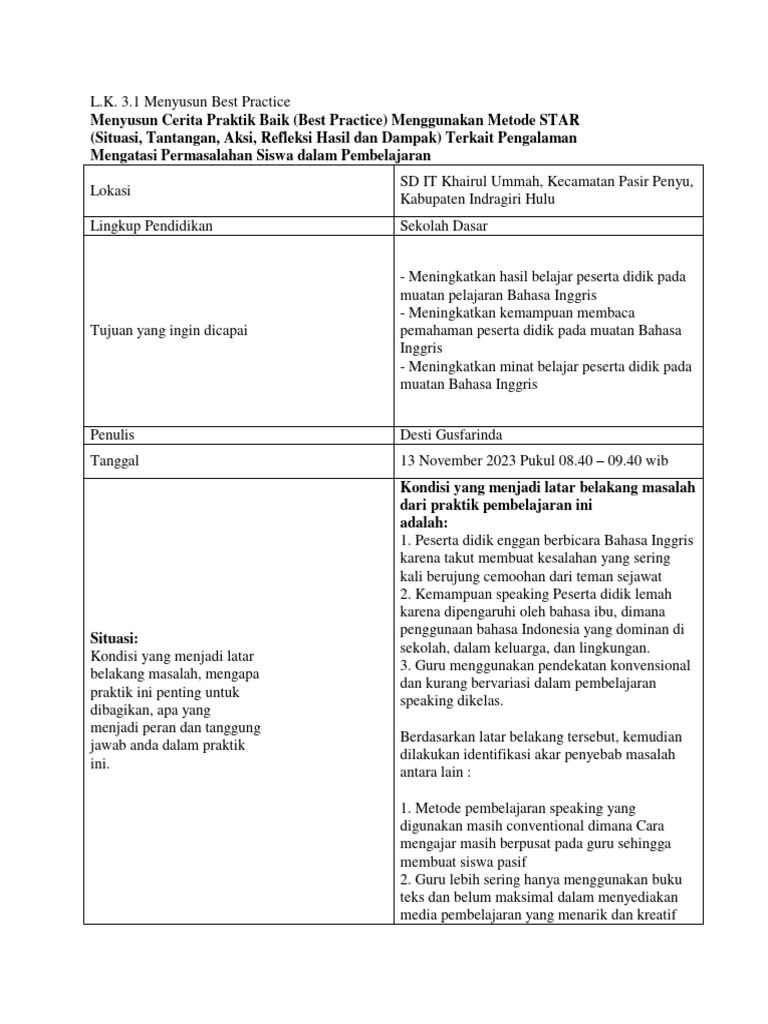 Best Practice Siklus 2 | PDF