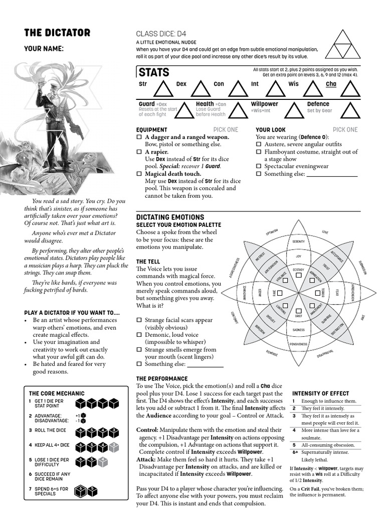 DIE Character Sheet | PDF | Psychological Concepts | Gaming