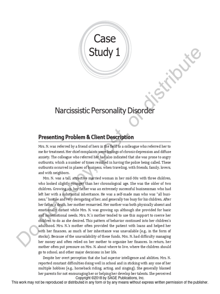 Narcissism Case Study | Download Free PDF | Borderline Personality ...