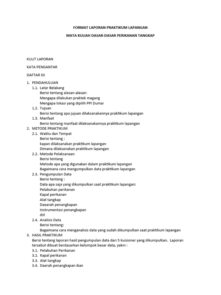Format Laporan Praktikum Lapangan | PDF