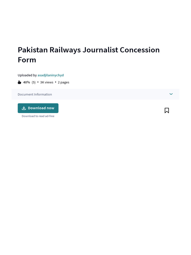 Pakistan Railways Journalist Concession Form - PDF | PDF | Scribd