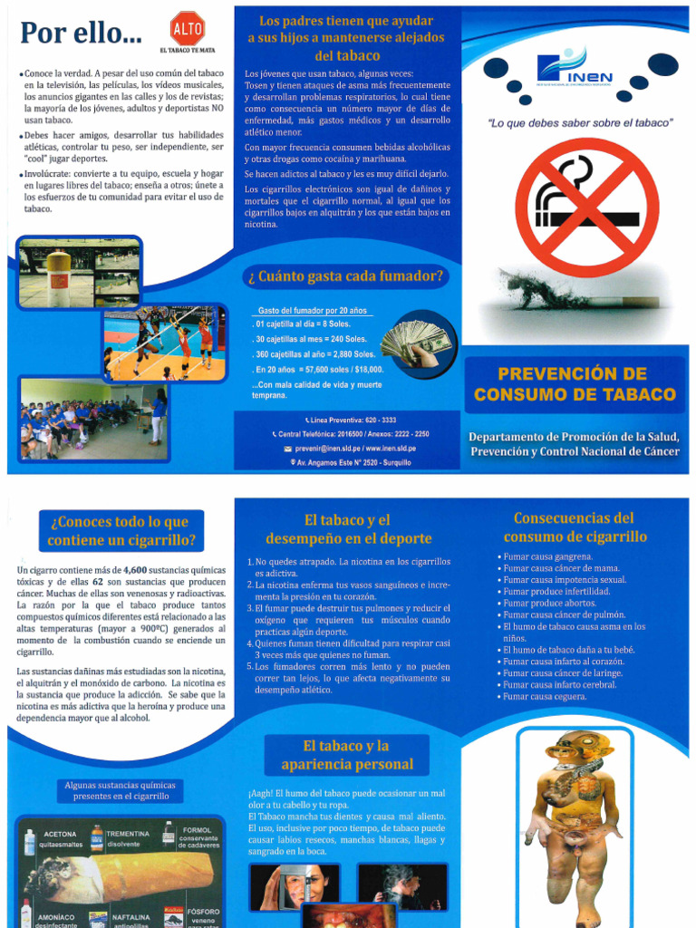 Tríptico Consumo de Tabaco | PDF