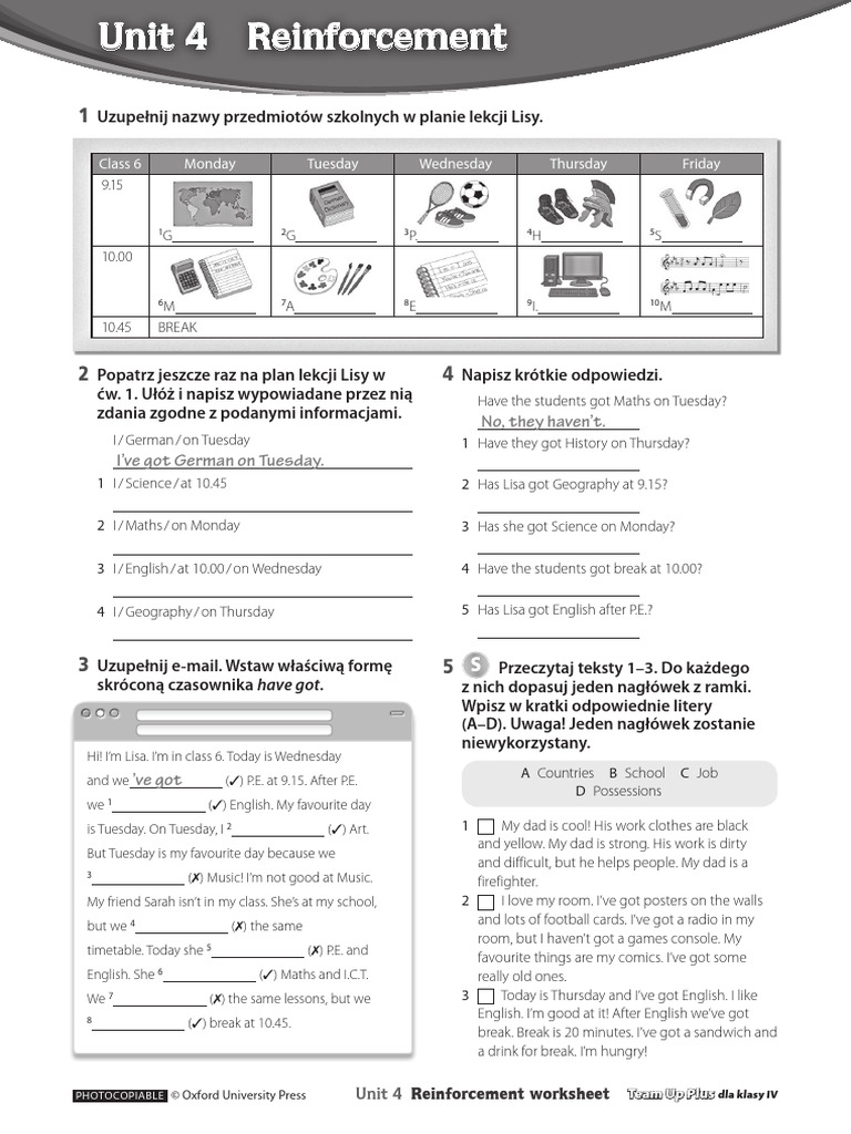 Unit 4 Reinforcement and Extension | PDF