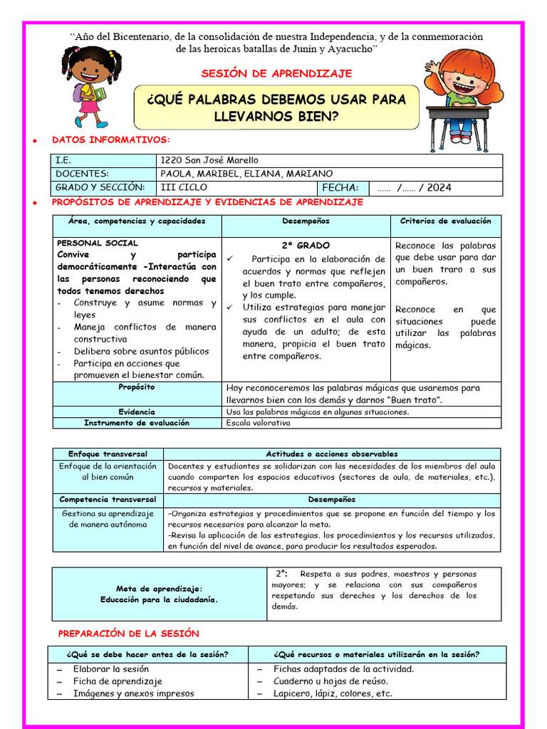 Sesión #13 Campaña El Buen Trato | PDF | Evaluación | Aprendizaje