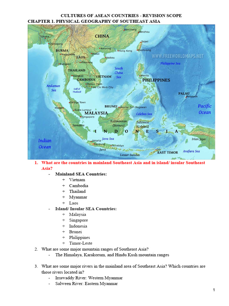 Cultures of ASEAN Countries - Revision Scope | PDF | Southeast Asia | Malaysia