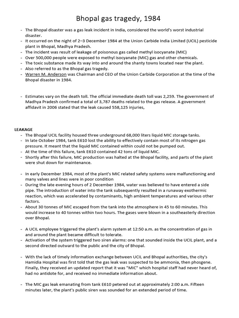 Bhopal Gas | PDF