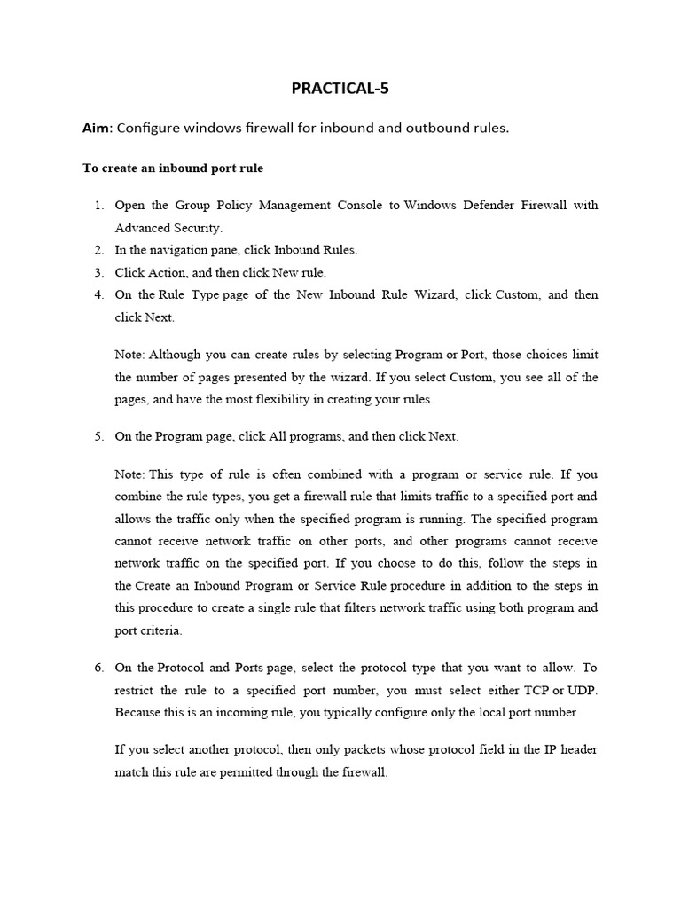 Practical 5 Isa | Download Free PDF | Port (Computer Networking) | Firewall (Computing)