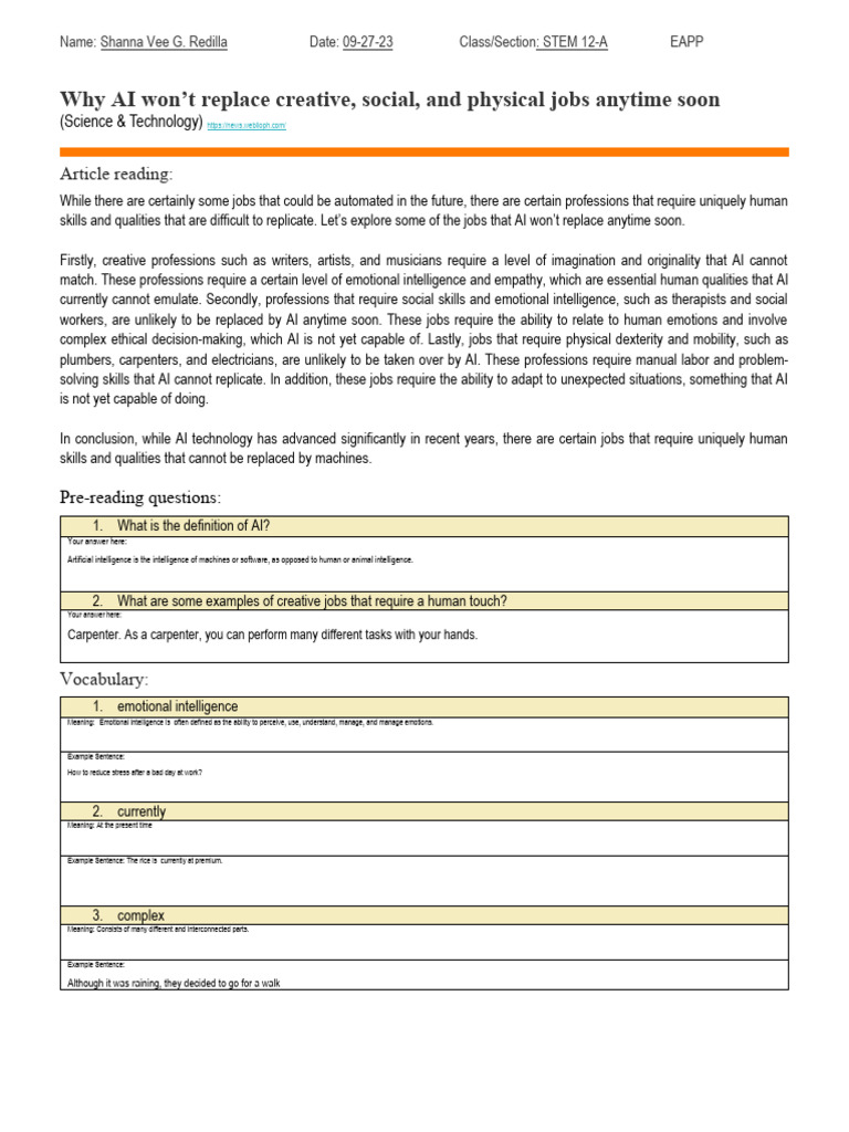 Reading and Analyzing An Article | PDF | Intelligence (AI) & Semantics ...