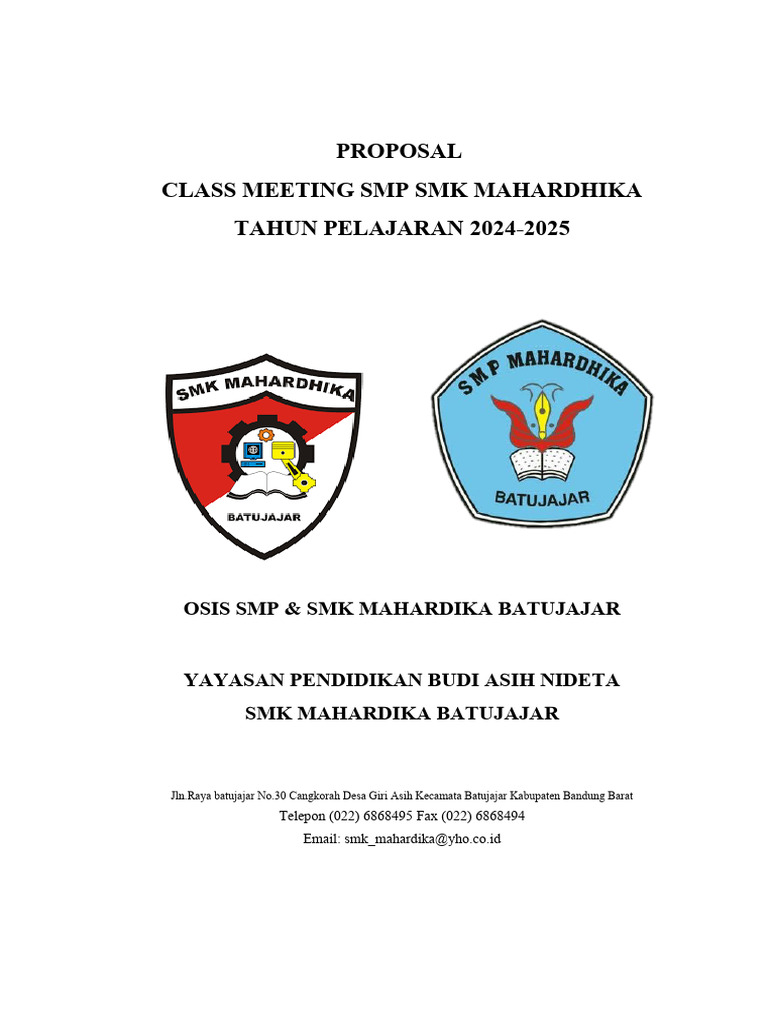 Contoh Proposal Classmeet | PDF