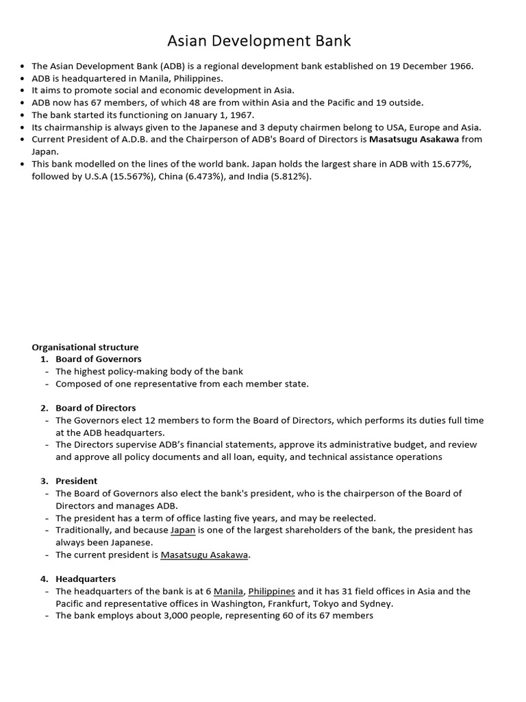 Asian Development Bank | PDF