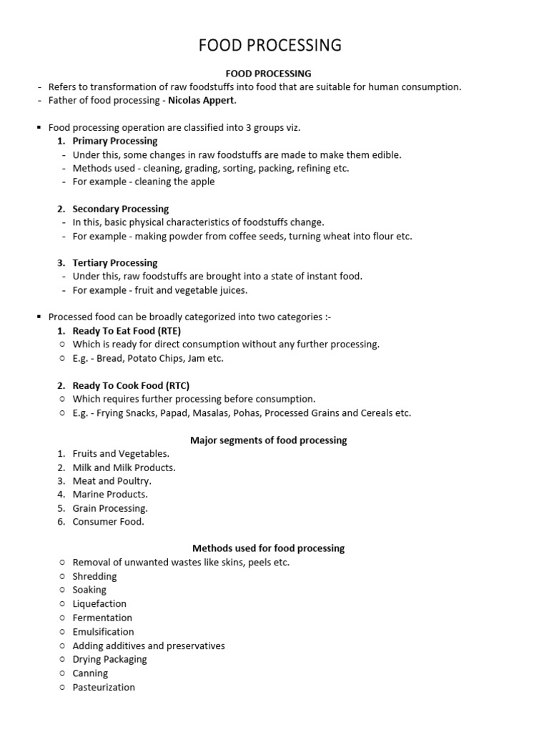 Fodd Processing | Download Free PDF | Food Processing | Foods