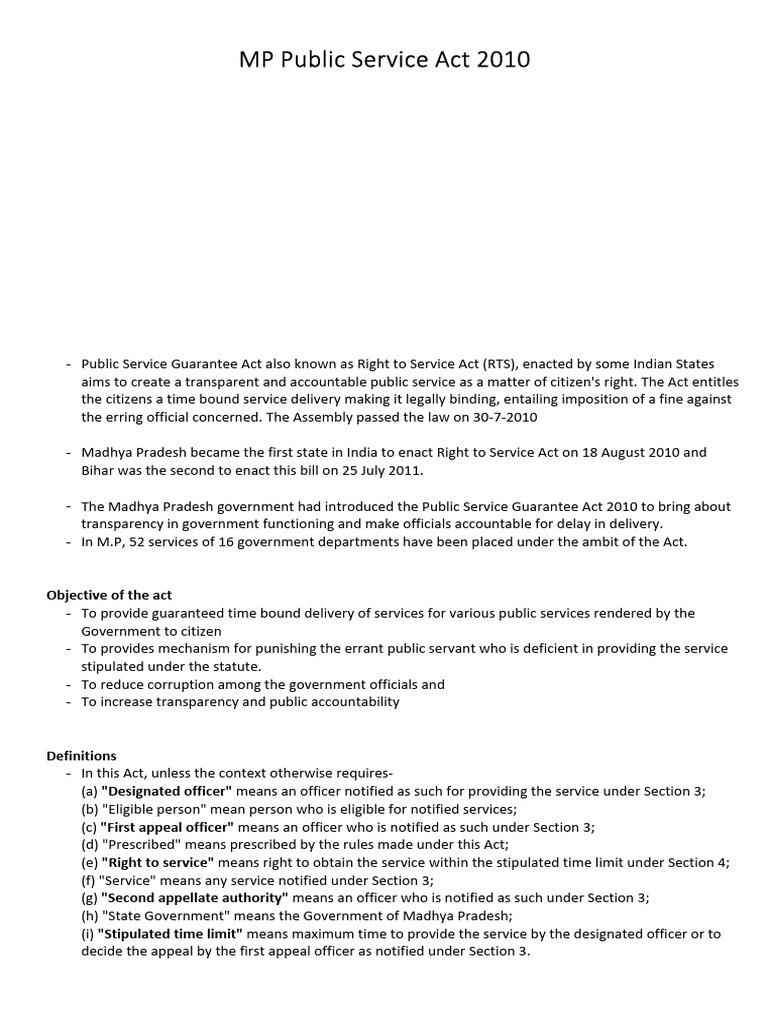 MP PS Act | PDF