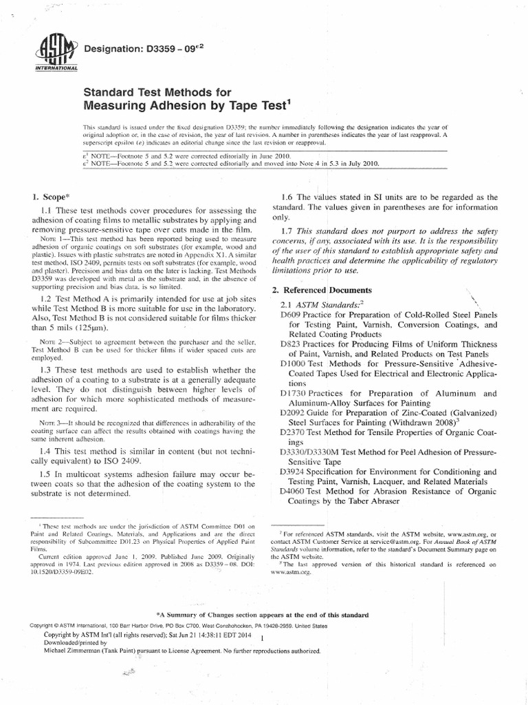 Astm 3359 | PDF