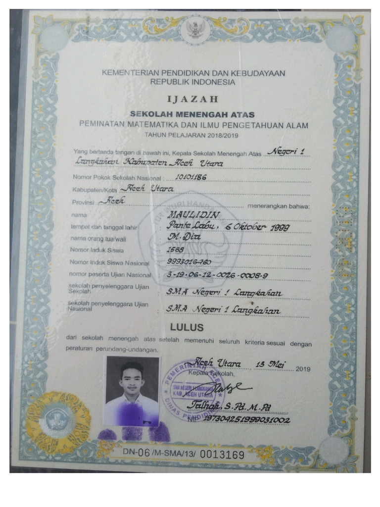 Ijazah Sma-1 | PDF
