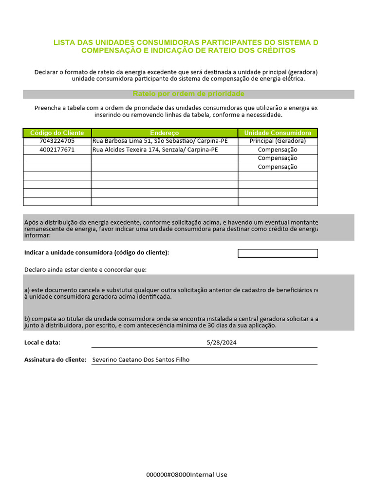 FROP - Formulário de Rateio Por Ordem de Prioridade 1 | PDF