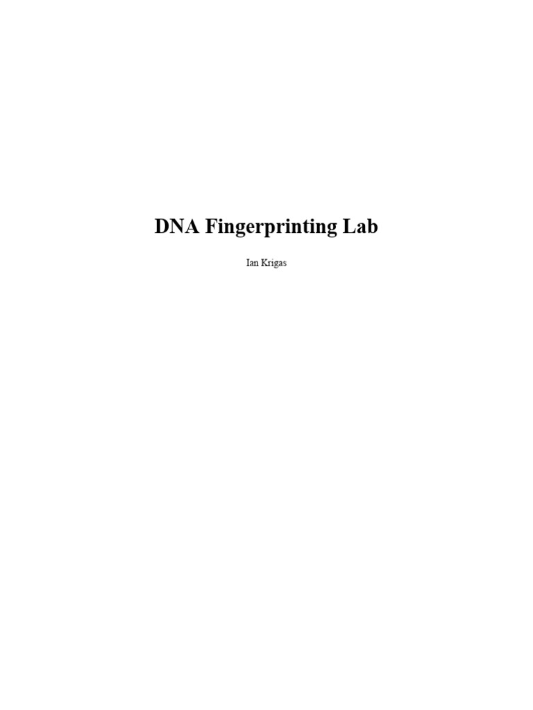DNA Fingerprinting Lab | PDF | Dna Profiling | Gel Electrophoresis