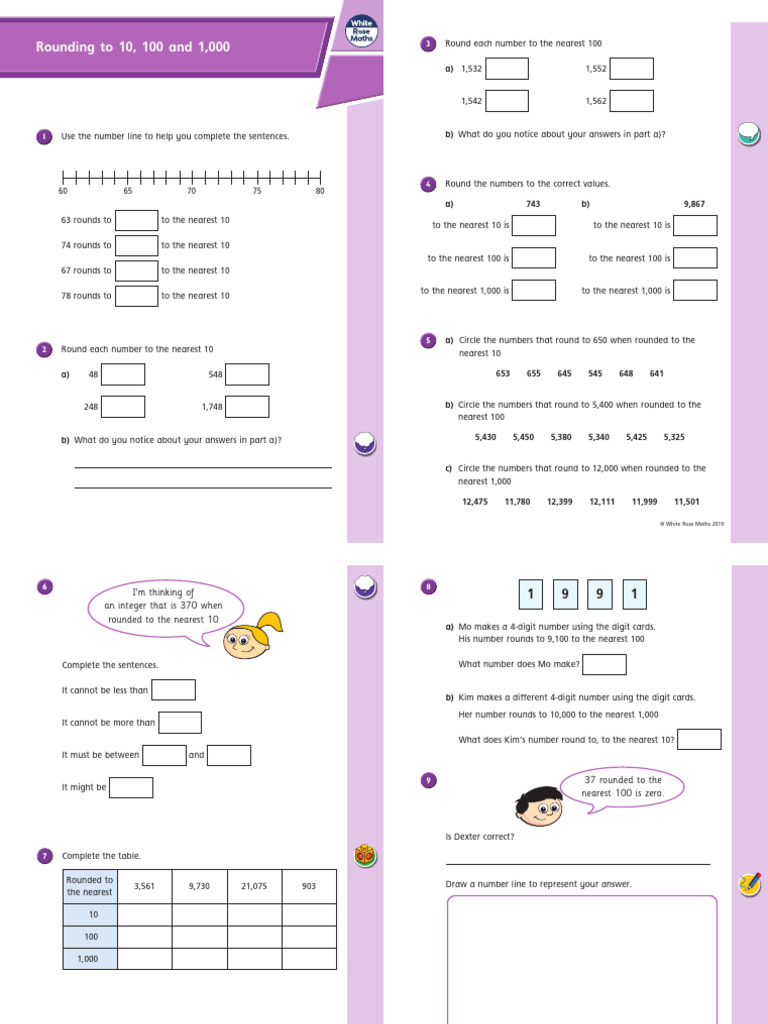 Year 5 - Rounding To 10, 100 and 1000 | PDF | Rounding | Arithmetic