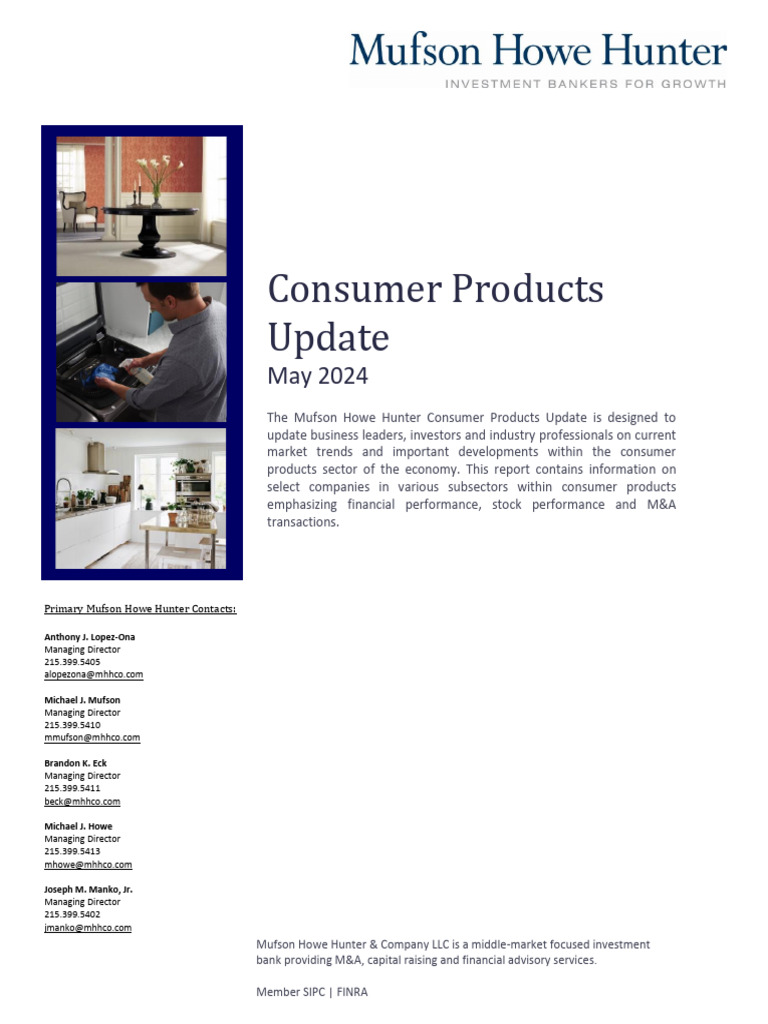 Consumer Products Update - May 2024 | PDF | Companies | Companies Of ...